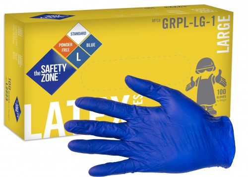 Safety Zone GRPL 5-mil Blue Latex Disposable Glove Powder Free - East ...